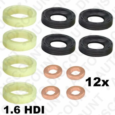 4 x Joints d'injecteur 1,6 HDI Peugeot Citroen Mini 1982A0 1609848080 ...