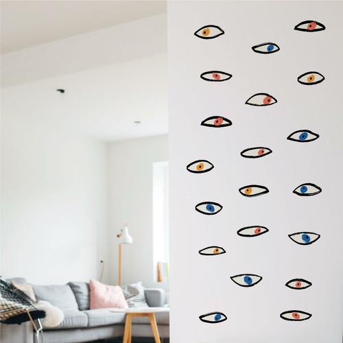 22 Doodle Abstract Eye Art Pattern Wall Stickers | eBay Australia