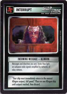 Star Trek CCG Incoming Message - Klingon NM Uncommon – Premier Limited ...