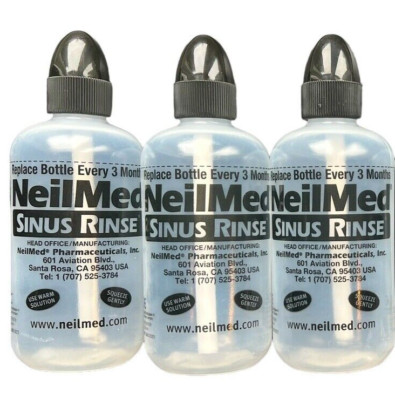 3 NeilMed Sinus Rinse Bottles Refillable 8oz - 240mL Bottle 3 Pack Free ...