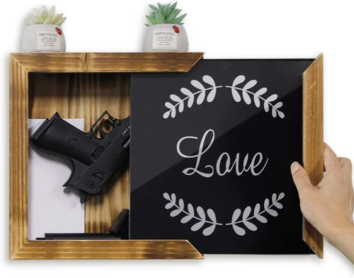 Gun Secret Concealment Furniture Decor for Pistols Handgun Wall Safe ...
