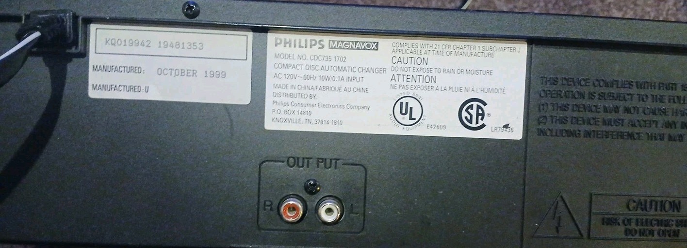 Philips Magnavox CDC-735 5-Disc Carousel CD Changer WORKING | eBay