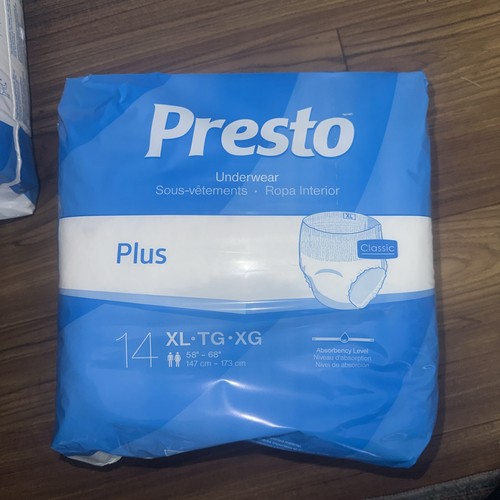 Presto Plus Briefs Adult Diapers 4 Pack 56 Count New In Pack Xl 58”-68 ...