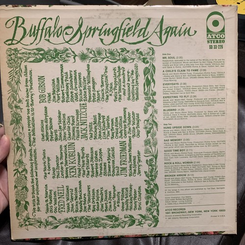 BUFFALO SPRINGFIELD Again 1967 Vinyl LP ATCO Records SD 33-226 Untested ...