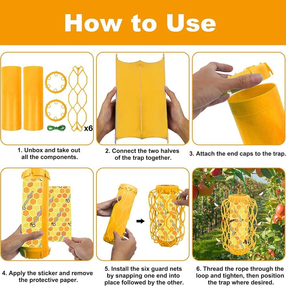 Non-Toxic Wasp Hornet Trap Reusable Sticky Bug Boards Wasp Repellent | eBay