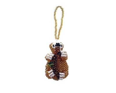 Seed Bead Sloth Ornament Beaded Animal Boho Decor Handmade Artisan ...