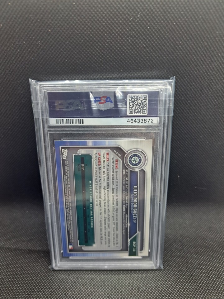 PSA 10 JULIO RODRIGUEZ 2019 Bowman Chrome Mega Box Mojo Refractor RC ...