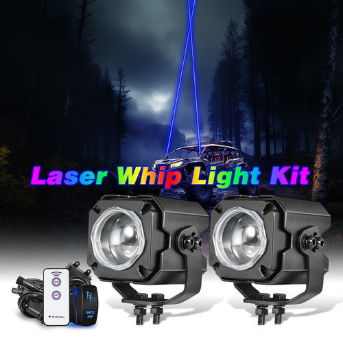 LED Laser Whip RGBW Light Spot Pods Offroad Whipless Remote UTV for ...