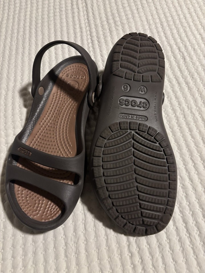 Crocs Cleo II Double Strap Adjustable Sandals 2-Tone Brown Womens Size ...