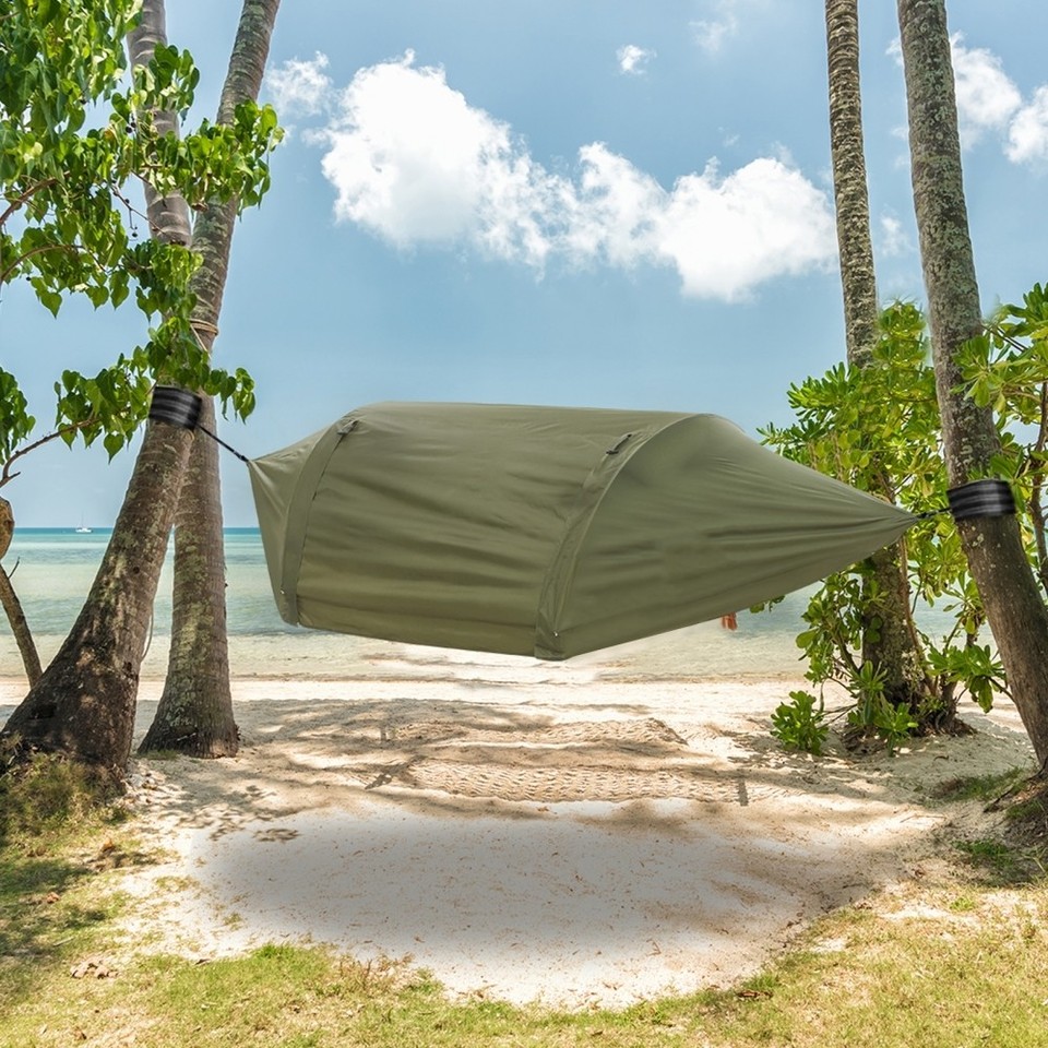 Hammock Rain Fly Tarp Mosquito Net Waterproof Tent Camping 440lb Bed ...