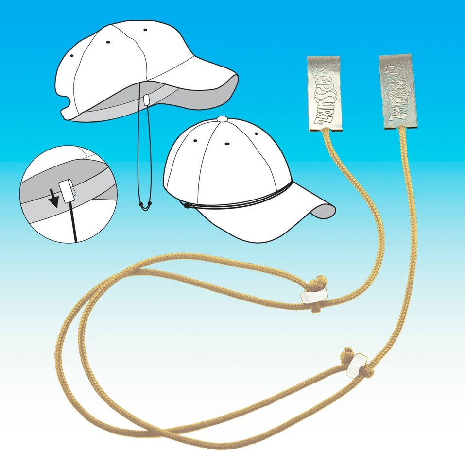 Capsurz Hat Retainer Chin Strap Clip On Hat Cord Motorcycles Boating ...