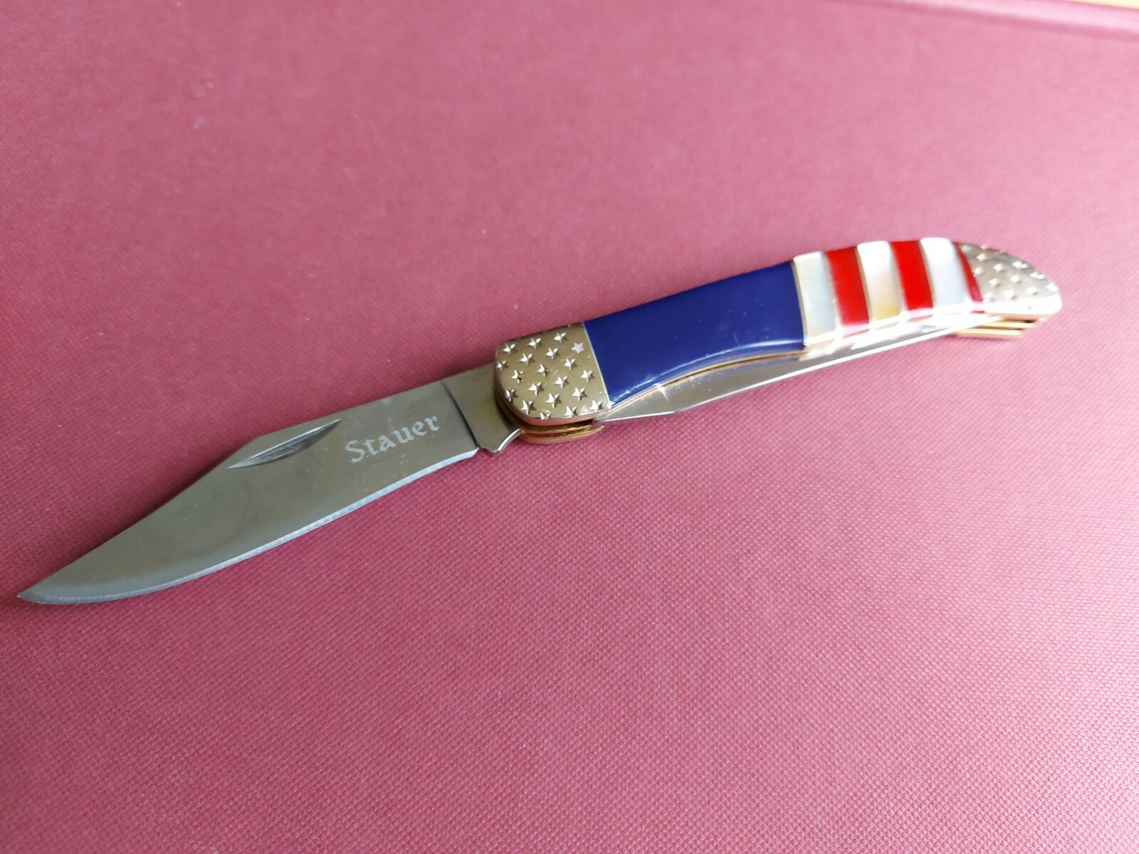Stauer Patriot Pocketknife Folding Knife Red White And Blue Mother Of ...