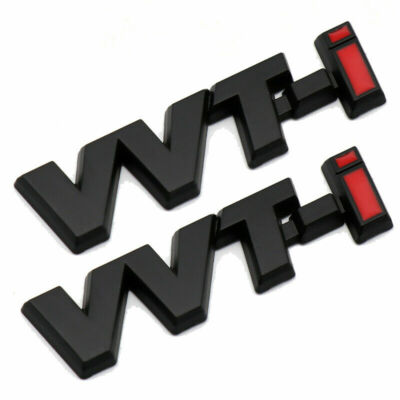 Pair Set VVT-I Emblem Badge 3D Auto Car Side Fender Rear VVTI Logo ...