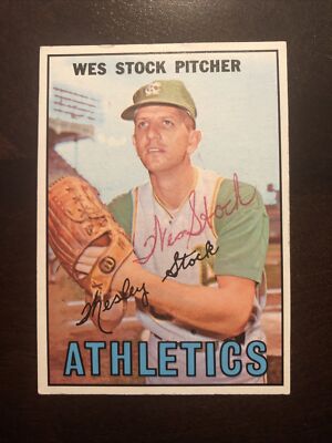 WES STOCK 1967 TOPPS AUTOGRAPHED SIGNED AUTO BASEBALL CARD 74 A'S | eBay