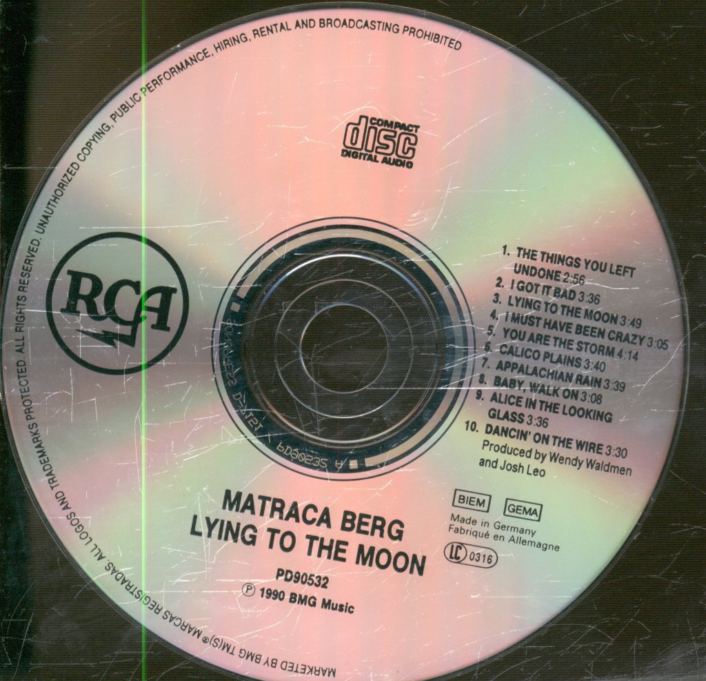 Matraca Berg Lying To the Moon CD Europe Rca 1990 PD90532 35629053229 ...