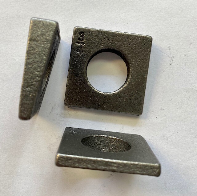 3/4 x 13/16 x 1-1/2 SQUARE BEVELED MALLEABLE CAST IRON WASHERS 25 PACK ...