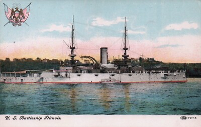 USS Illinois US Navy Battleship Antique Postcard Unused | eBay