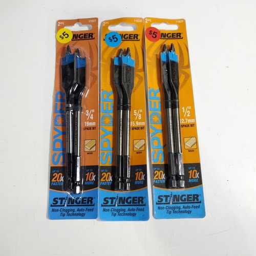 Lot of 6 Spyder Stinger Spade Bits 3/4", 5/8", 1/2" | eBay