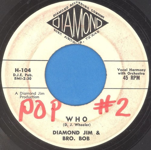 DIAMOND JIM & BRO. BOB “Who” DIAMOND JIM | eBay
