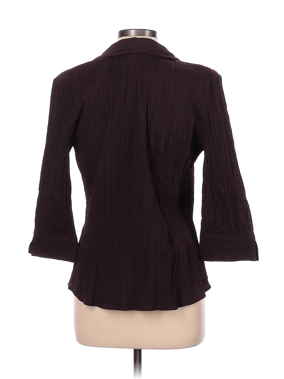 Fred David Women Brown 3/4 Sleeve Blouse L | eBay