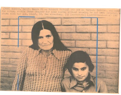 Barbara Mathias Caretaker of KIDNAPPED Steven Stayner 1980 Press ...