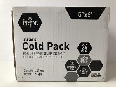MED PRIDE Instant Cold Packs 5”X6” -24 Single Use Cold Therapy Packs ...