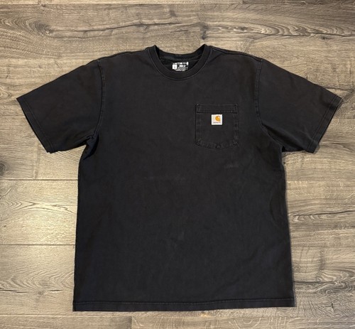 Carhartt Men's Loose Fit Black Short Sleeve Pocket T-Shirt Size Large ...