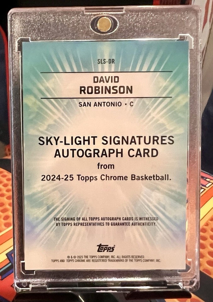 2025 Topps Chrome Skylight Signatures David Robinson On Card Auto /25 ...
