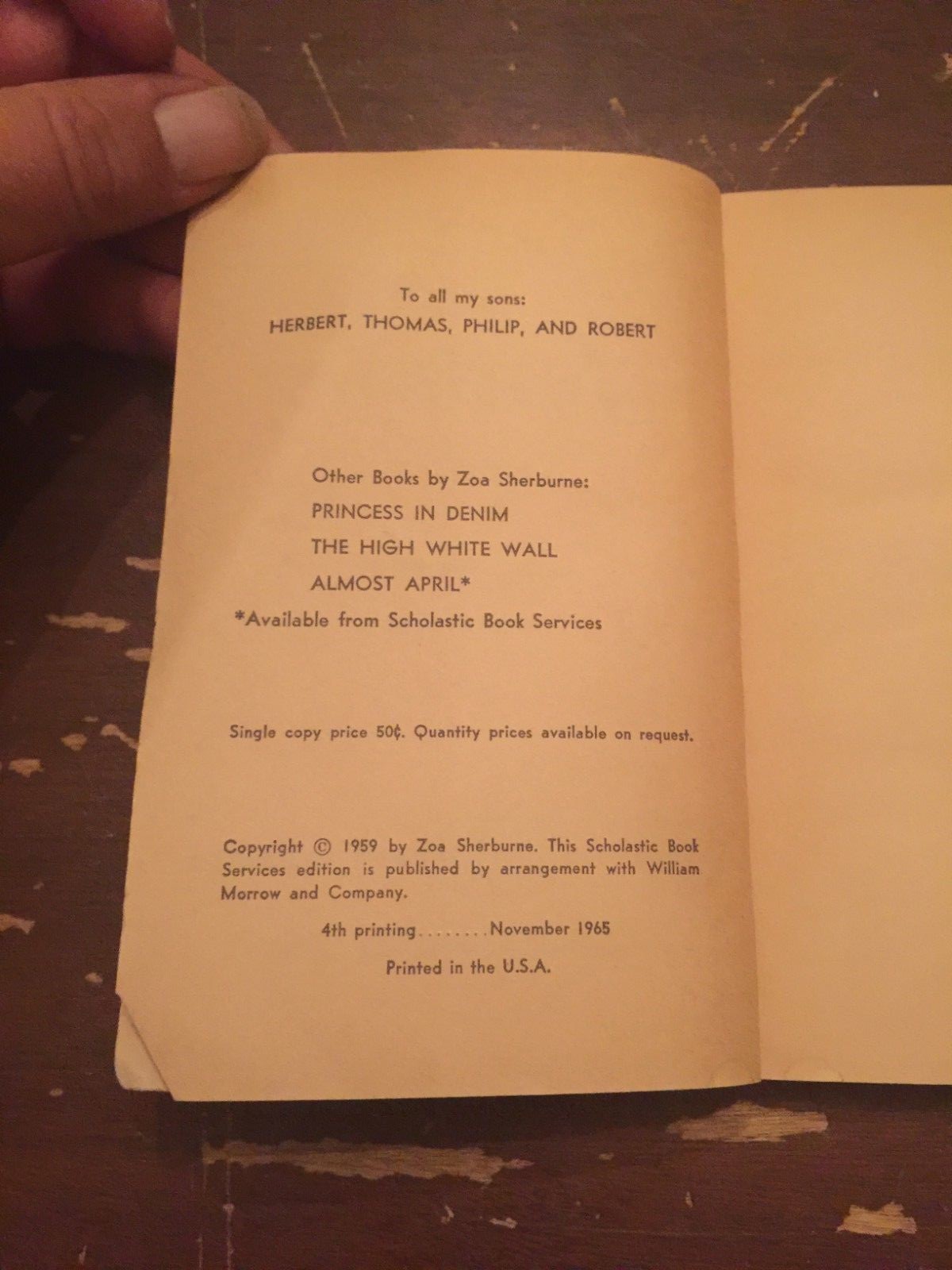 1965 Jennifer by Zoa Sherburne Scholastic 4th Printing | eBay