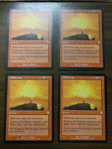 MTG Invasion Obliterate x4 Red Rare Lightly Played Condition | eBay