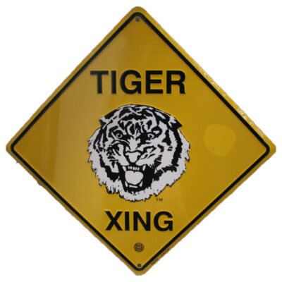 Tiger XING Aluminum Crossing Street Sign 12" x 12" yellow | eBay