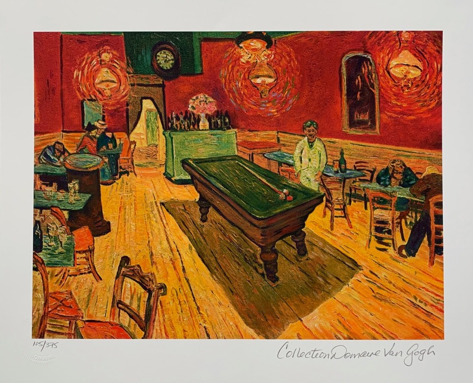 Vincent Van Gogh THE NIGHT CAFE BILLIARD REC ROOM Estate Signed Giclee ...