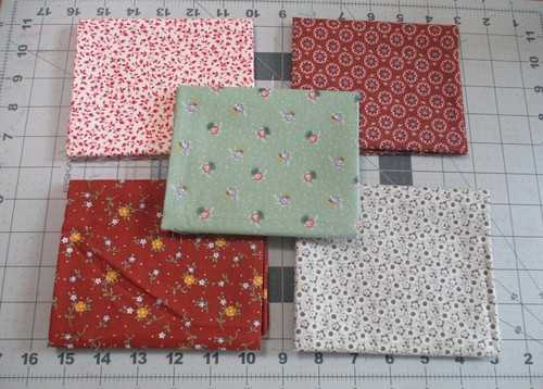 5 Fat Quarters Bundle Vintage Mix Prints miniature Cotton Quilting ...