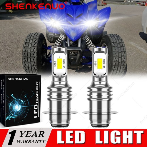2 White BRIGHT LED Headlights For Yamaha Banshee 350 1987-2006 12V 35 ...