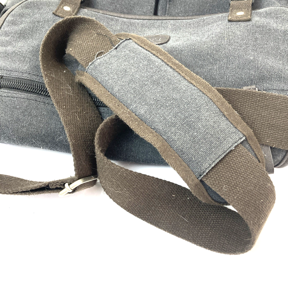 Tao Qiao Black Canvas Messenger Bag Laptop Shoulder Adjustable Strap ...