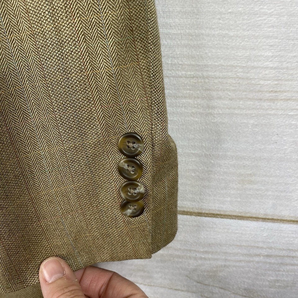 Ralph Lauren Mens 46S Blazer Brown Silk Wool Suit Jacket Sport Coat ...