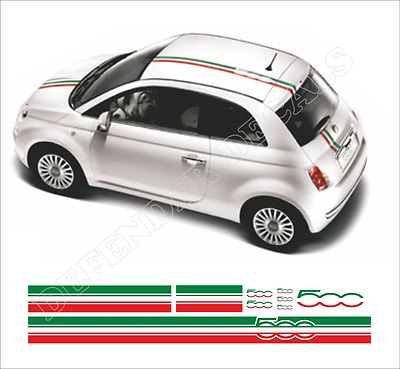 Fiat 500 Stripes Abarth Racing Decals Sticker Set aufkleber adesivi ...