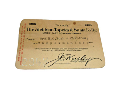 1906 SANTA FE RAILWAY ATSF EMPLOYEE PASS #2943 | eBay