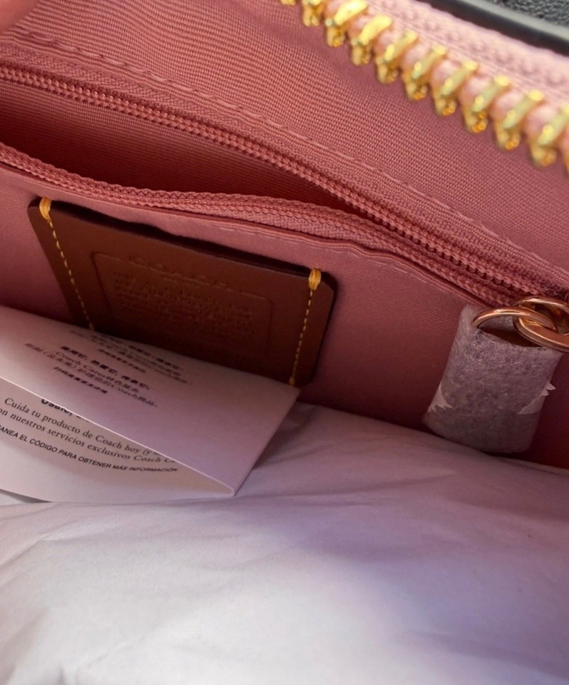 Coach Emily Shoulder Bag In Signature Canvas With Charms Powder Pink | eBay