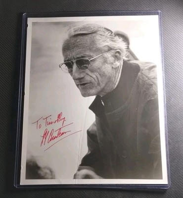Jacques Cousteau Hand Signed 8x11 Vintage Photo Autograph Naval Officer ...