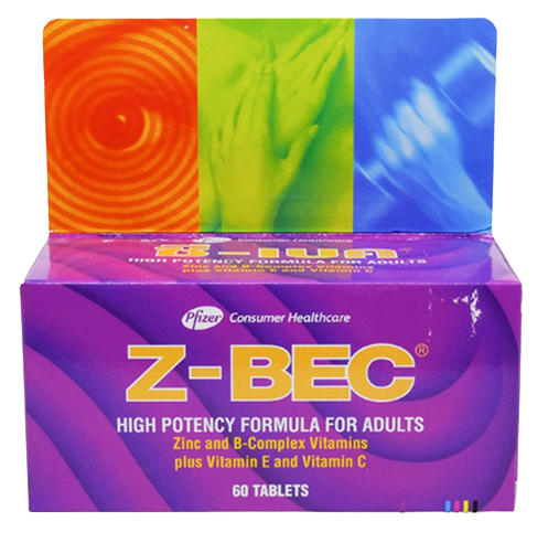 Z-Bec High Formula Multivitamins Potency Adults 60 Tablets Zinc Health ...