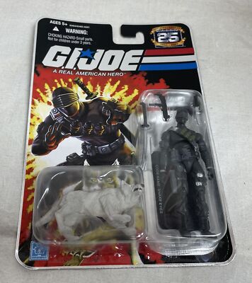 GI Joe Snake Eyes Commando with White Wolf 2007 Hasbro Action Figure ...