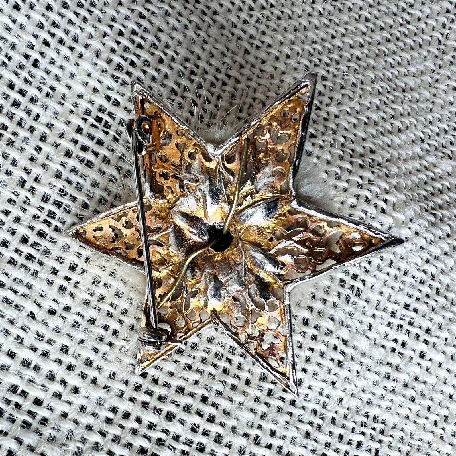 Vtg Circa 1950s Goldtone Hollywood Regency Mink Star … - Gem