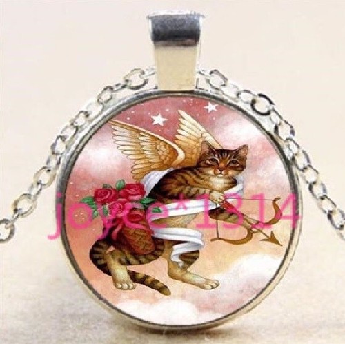 Angel Bull Dog Labrador Cat Wings Rainbow Silver Pendant Necklace Free ...