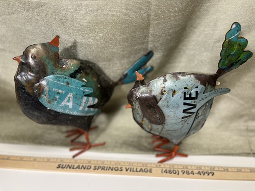 Rustic 10” Tall X 10” Wide Repurposed Scrap Metal Chicken Statue Home ...