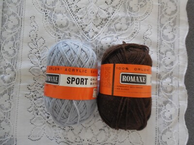 Romaxe Sports Yarn Two Skeins ~ Gray & Brown | eBay