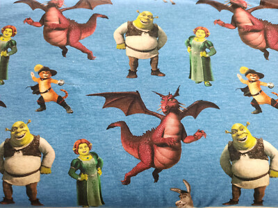 Cotton Jersey Fabric - Shrek licensed character design -150cm Material ...