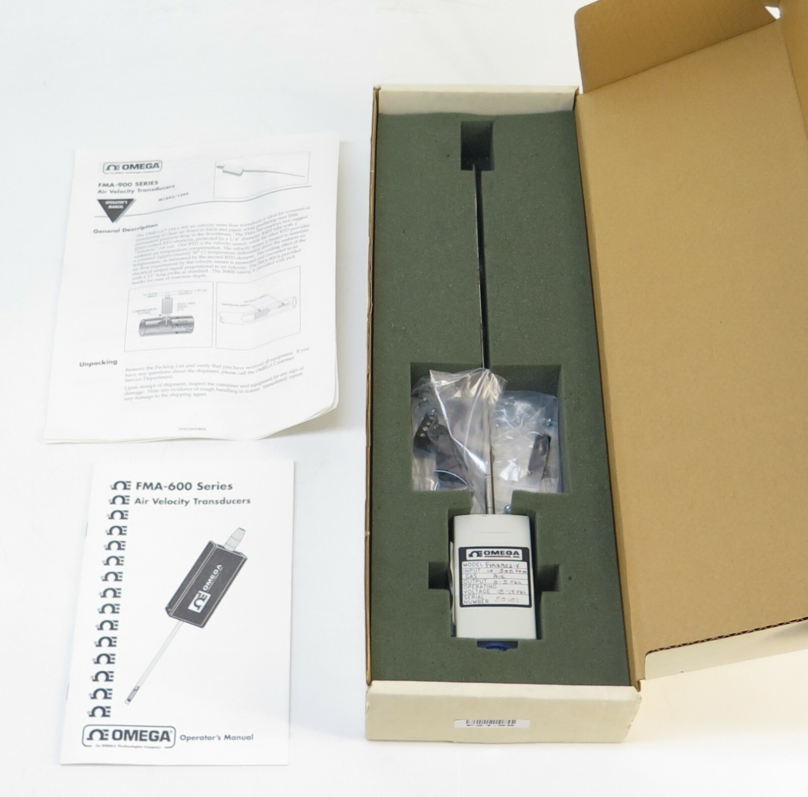 Omega FMA-902-V Air Velocity Transducer, 10-500 FPM | eBay