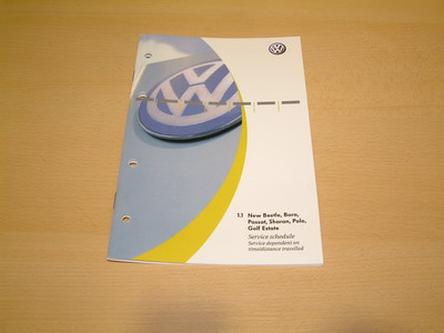 VOLKSWAGEN VW SERVICE BOOK SERVICE HISTORY BOOK NEW & UNUSED ALL VW ...