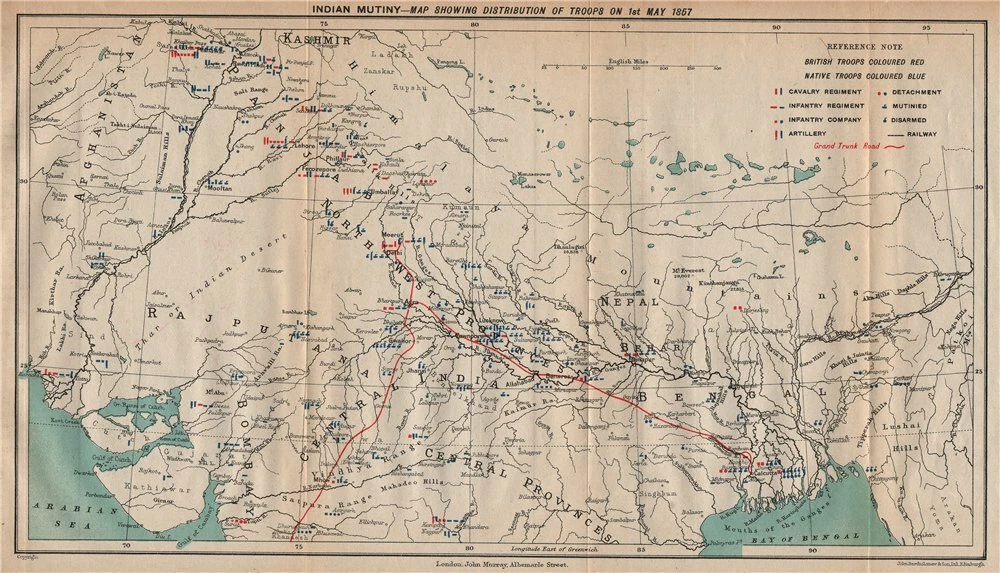 Sepoy Mutiny Map
